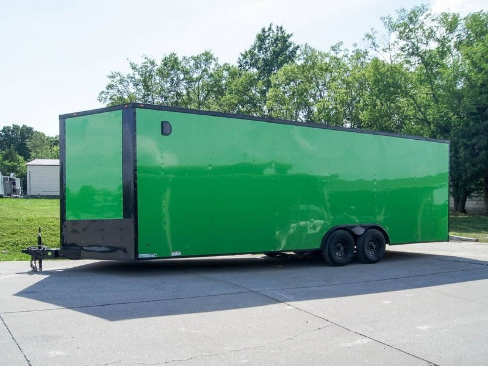 8.5x24 Lime Green Enclosed Trailer with Blackout Package (2) 5200lb Ax