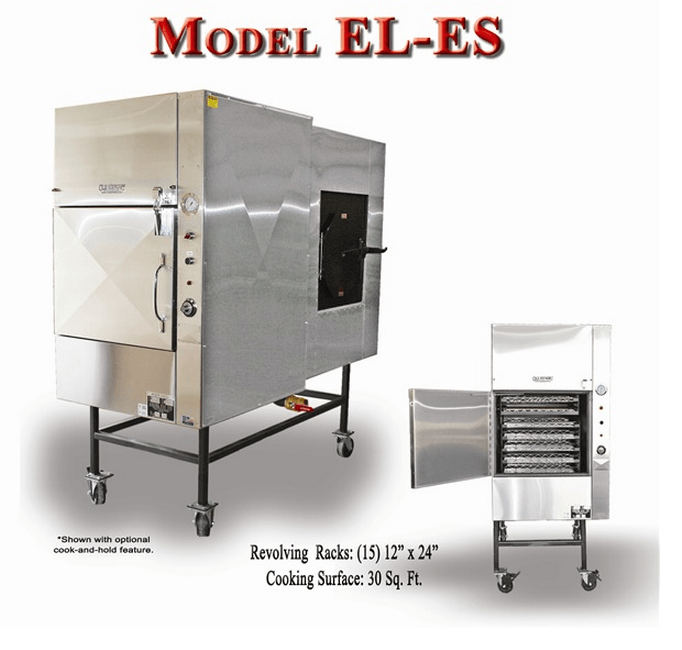 Ole Hickory Pits Model EL-ES BBQ Smoker Rotating 33 sq. ft. Surface