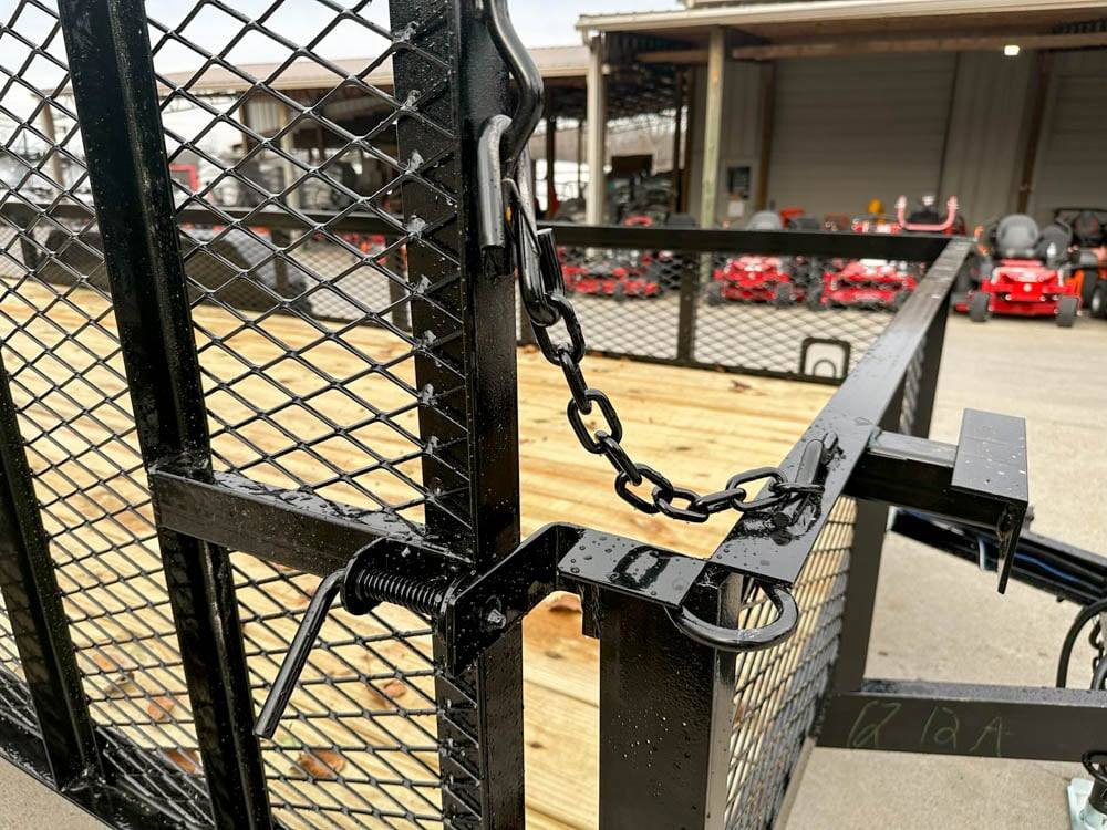 7x20 Powder Coated Utility Trailer with Side Gate and 18" Mesh (2) 3,5
