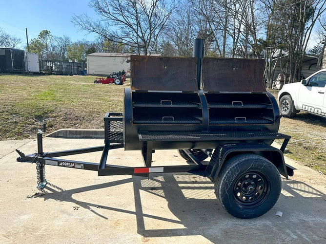 250 Gallon Pull Behind BBQ Charcoal Grill 3,500lb Axle