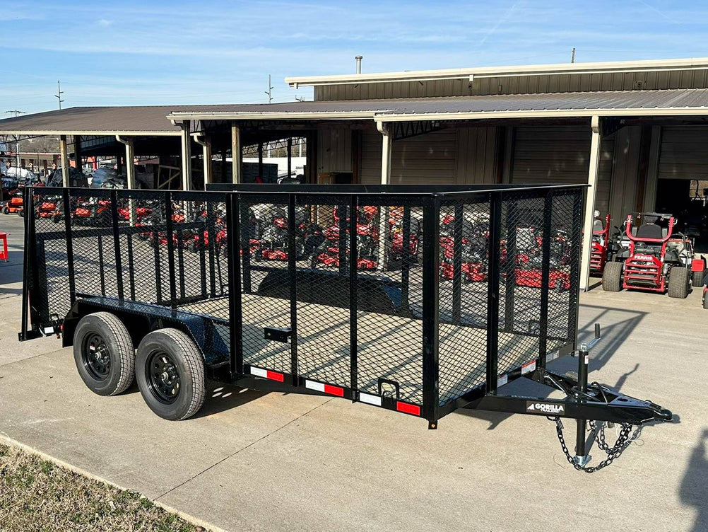 7x14 Powder Coated Dovetail Utility Trailer 4ft Mesh Sides (2) 3,500lb