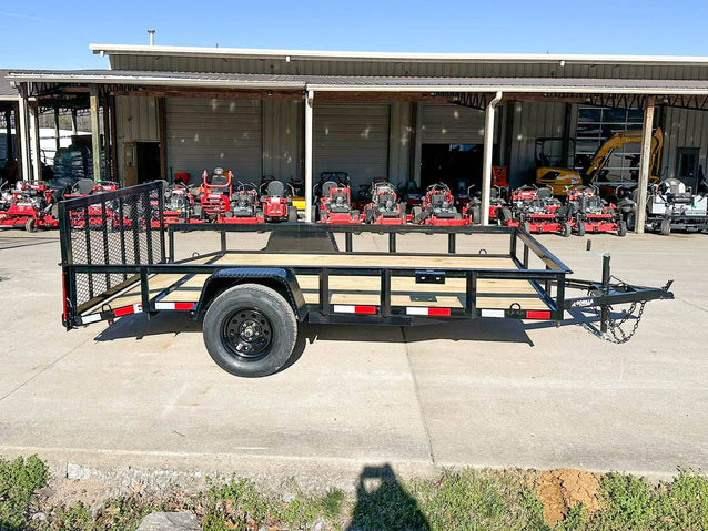 6.4x12 Powder Coated Dovetail Utility Trailer With Gate 3500lb Axle