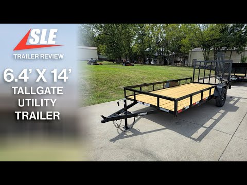 6.4x14 Straight Deck Utility Trailer 3,500lb Axles Tall Gate