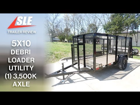 5x10 Straight Deck Debris Loader Utility Trailer (1) 3500lb Axle - SLE ...