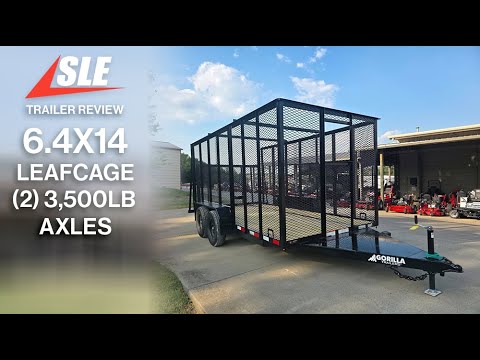 6.4' x 14' Leaf Cage Debris Loader Utility Trailer (2) 3500 Axles