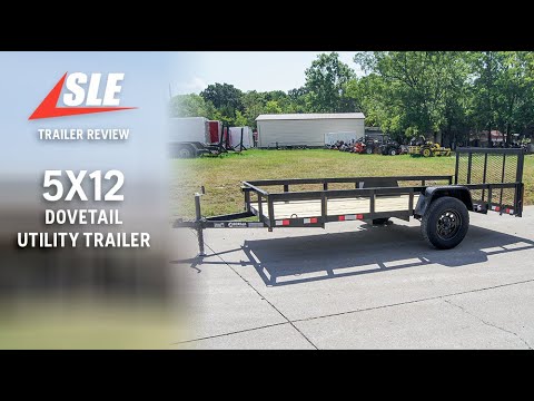 5x12 Powder Coated Dovetail Utility Trailer With Gate 3500lb Axle