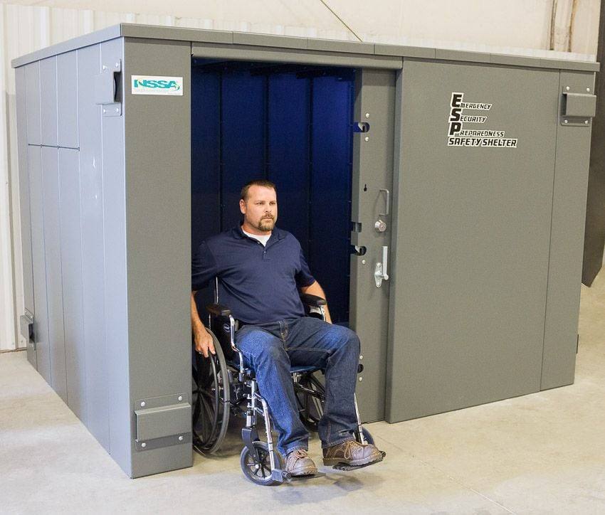 Swisher SR114X84G ESP Safety Shelter 114" x 84"- 20 Person Private / 1