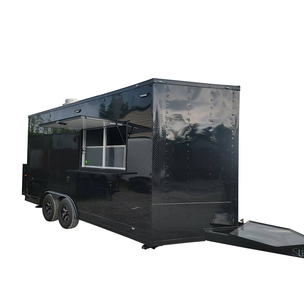 8.5' X 17' Custom Concession Trailer Black Food Event Catering